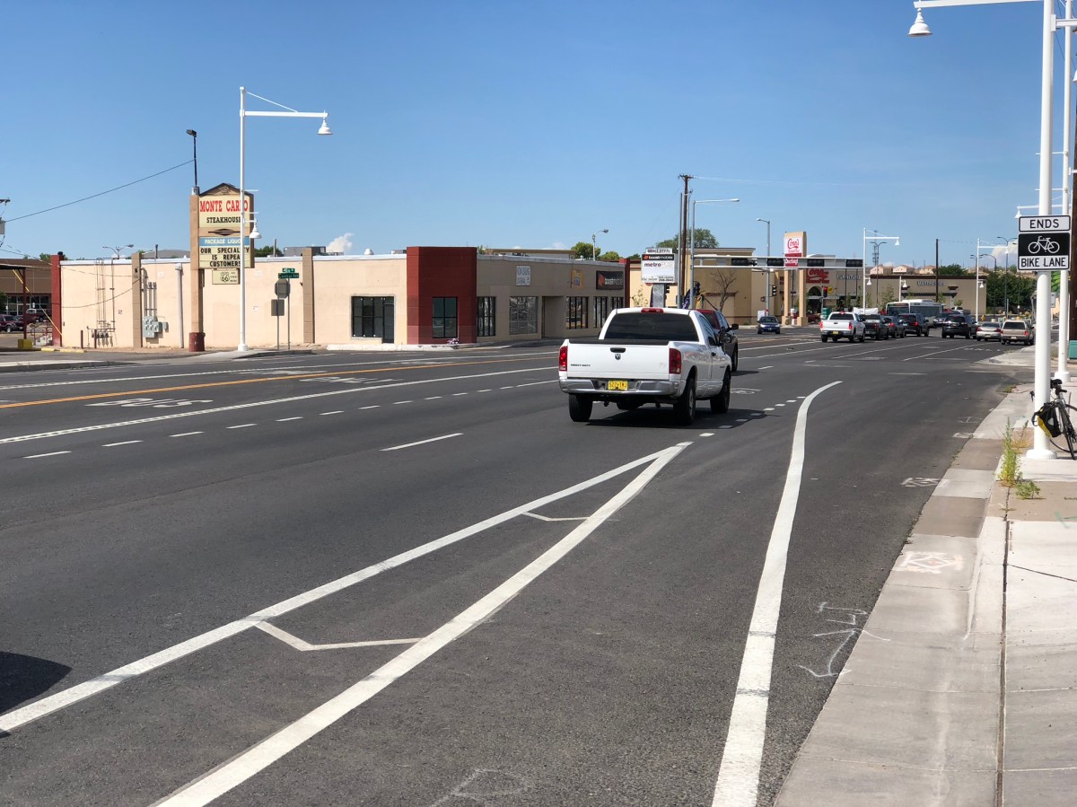 “Bike lane meets MUTCD standards” – Better Burque