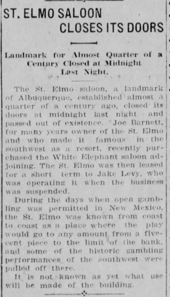 Joseph Barnett and the St. Elmo Saloon – Better Burque