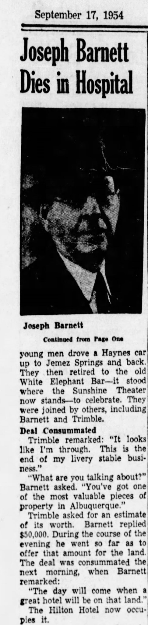 The Joseph Barnett Story: Obit Edition – Better Burque